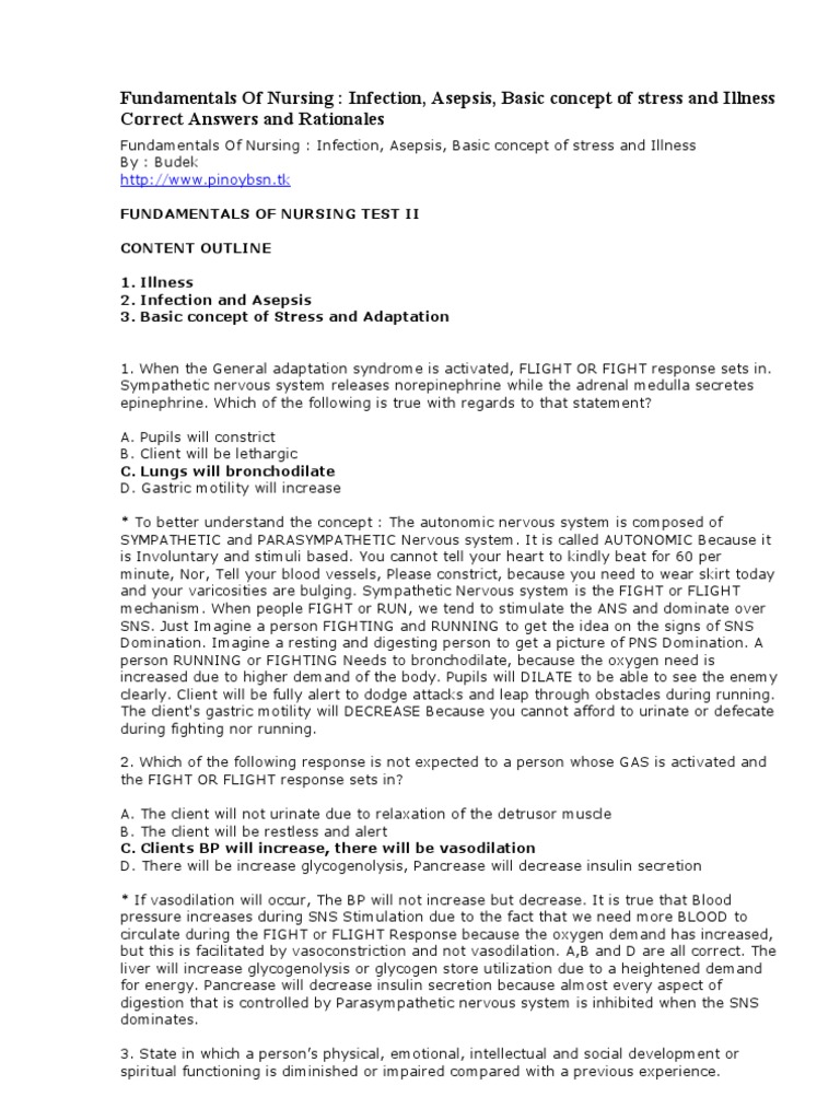 Fundamentals of Nursing Keys | PDF | Wellness | Science & Mathematics