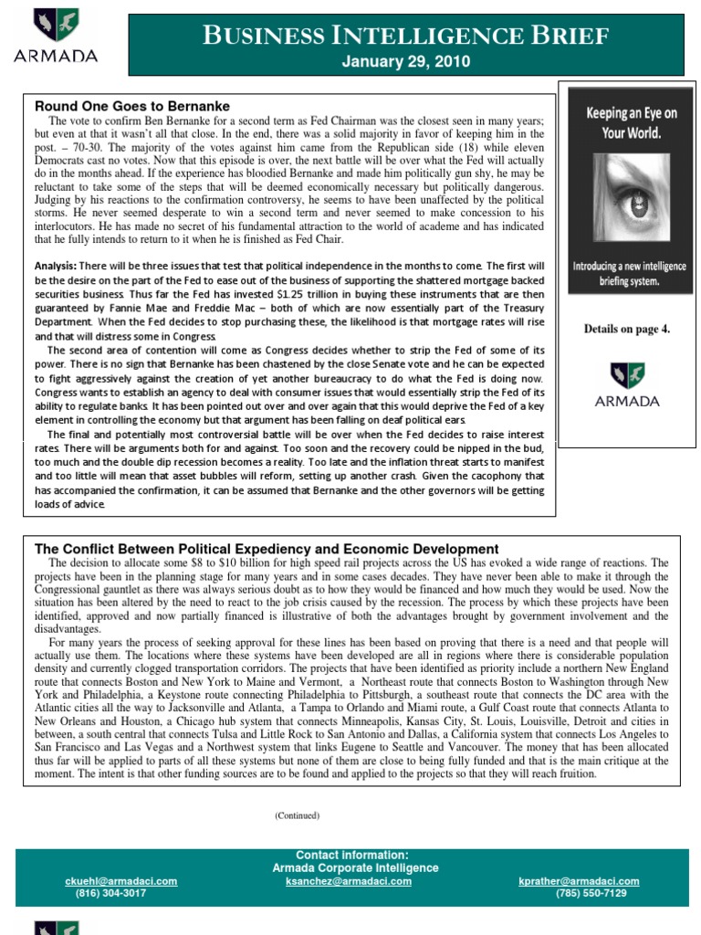 Business Intelligence Brief | Download Free PDF | Bank Of Japan ...