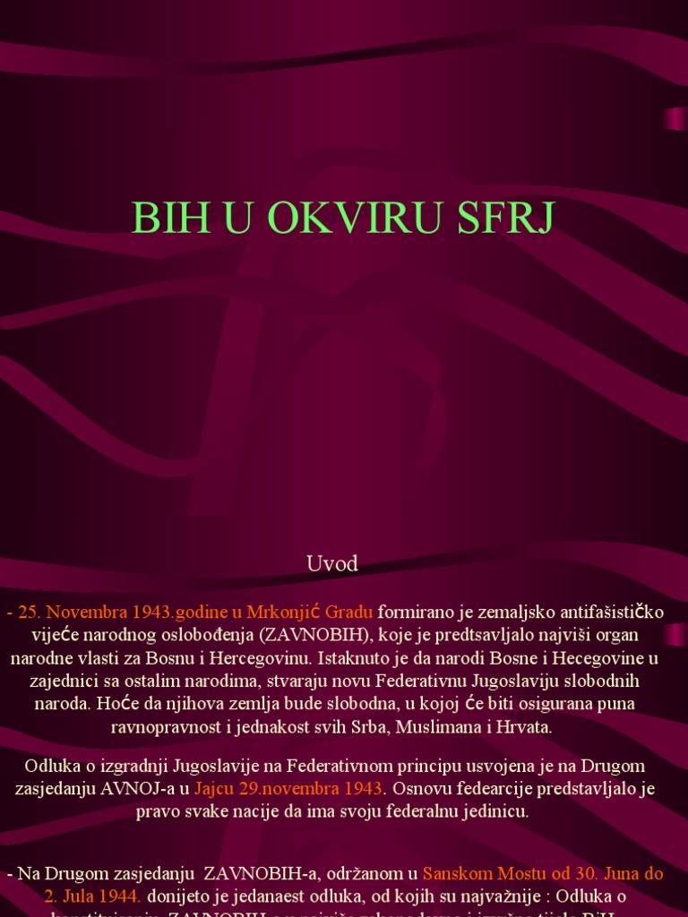 Bih U Okviru SFRJ | PDF
