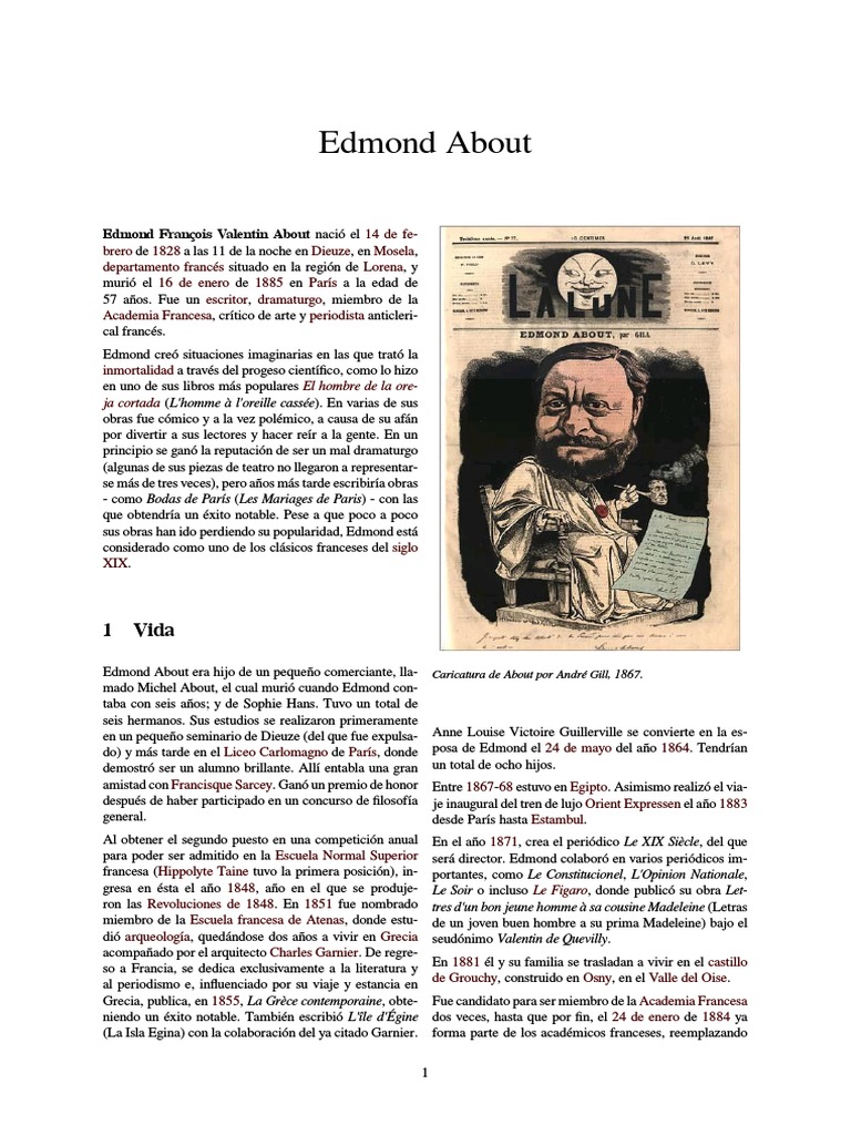Vida y obra de Edmond About | PDF