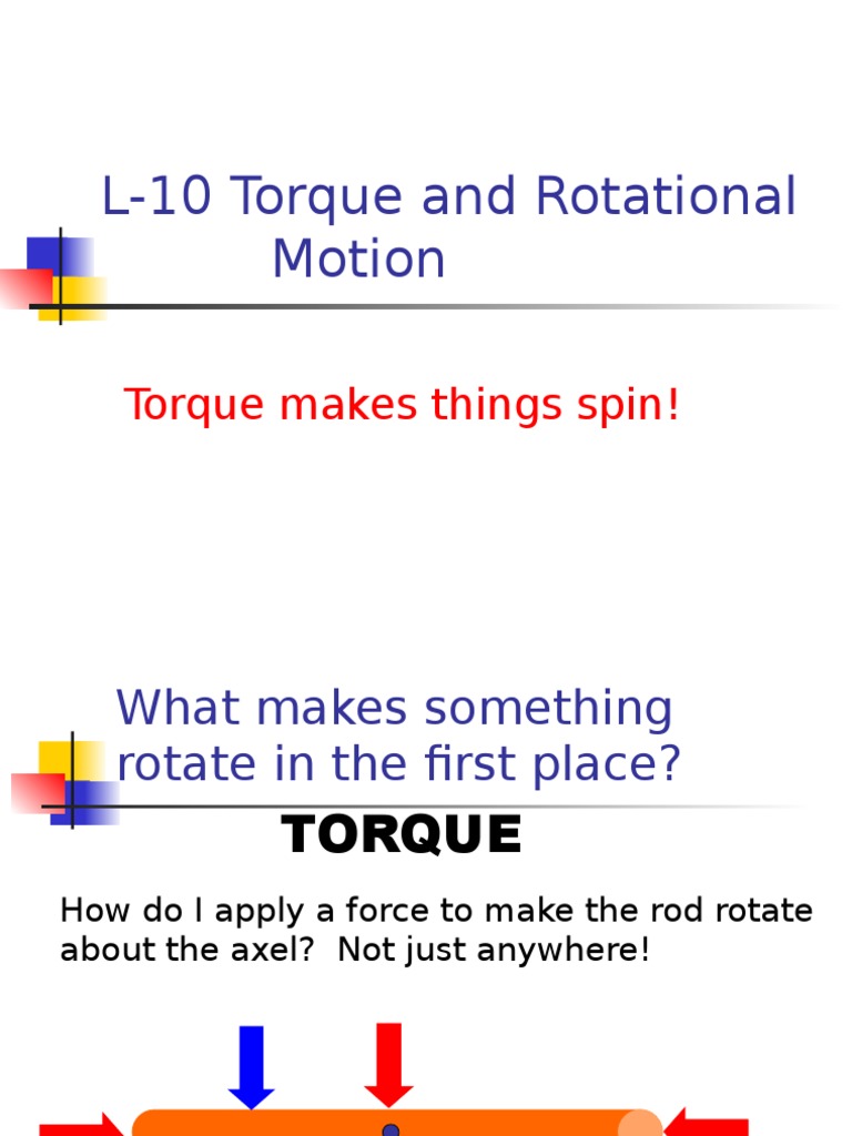 Torque and Rotational motion | Rotation Around A Fixed Axis | Rotation ...