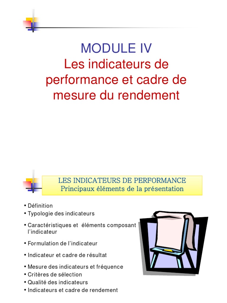 Indicateurs et Cadre de Performance | PDF | Informations | Risque