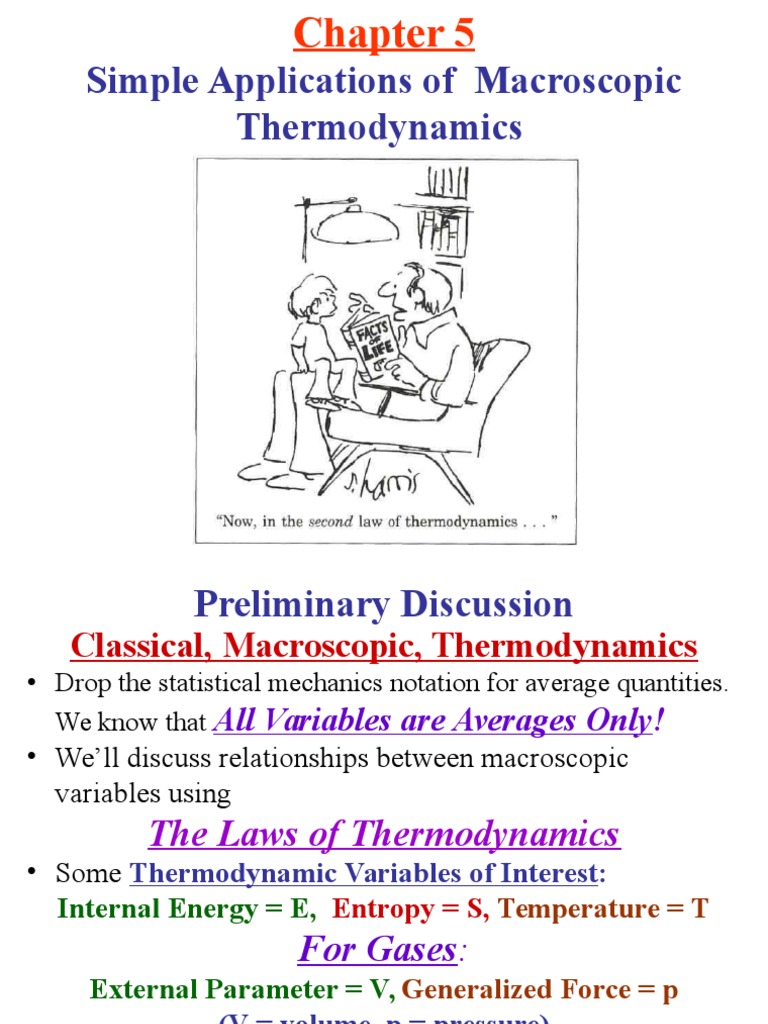 Simple Applications of Macroscopic Thermodynamics | Thermodynamics ...