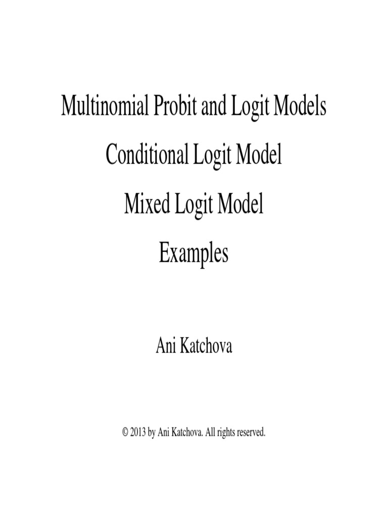 Multinomial Probit and Flogit Models Examples | PDF | Logistic ...