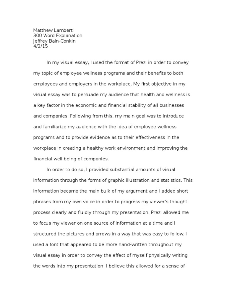 300 Word Explanation | PDF | Essays | Employment
