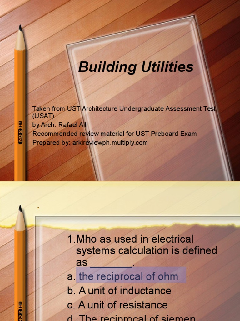 Architectural Reviewers - Building Utilities | PDF | Valve | Cable