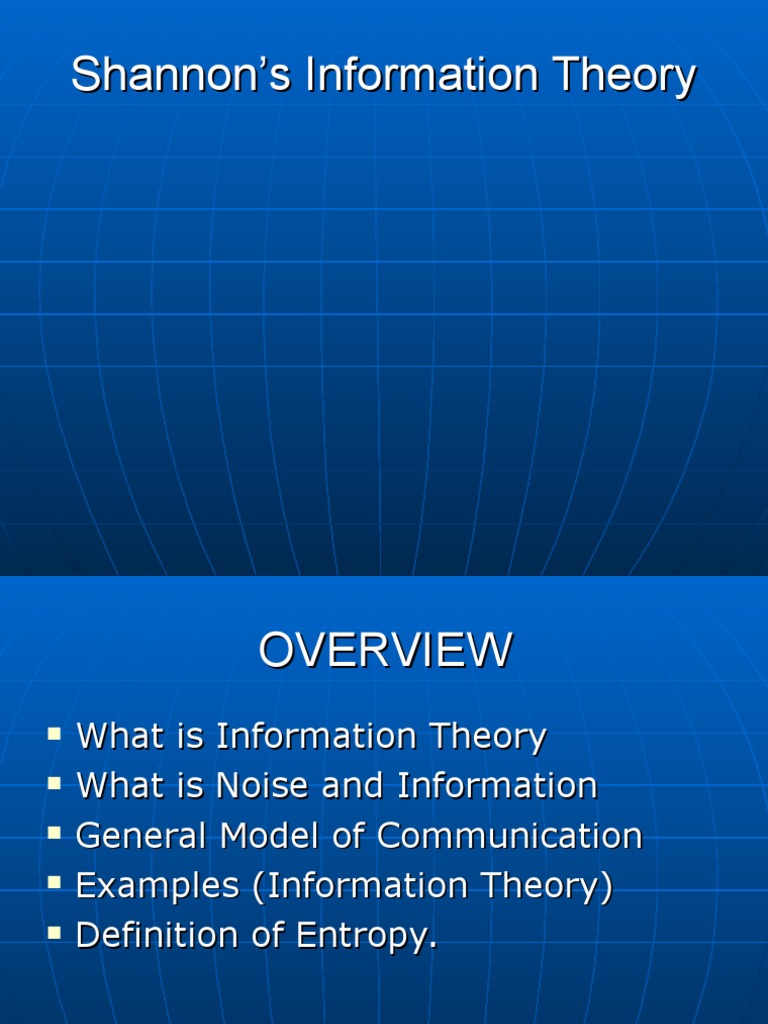 Shannons Information Theory | Signal To Noise Ratio | Information