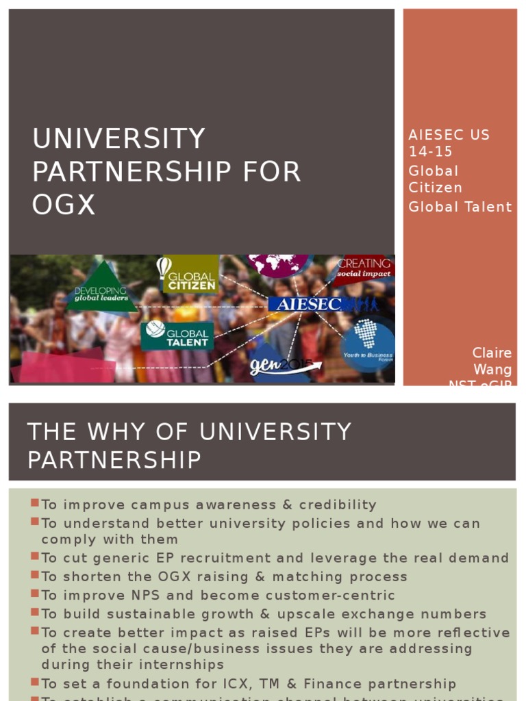 University Partnership Strategies for AIESEC | PDF | Internship | Job ...