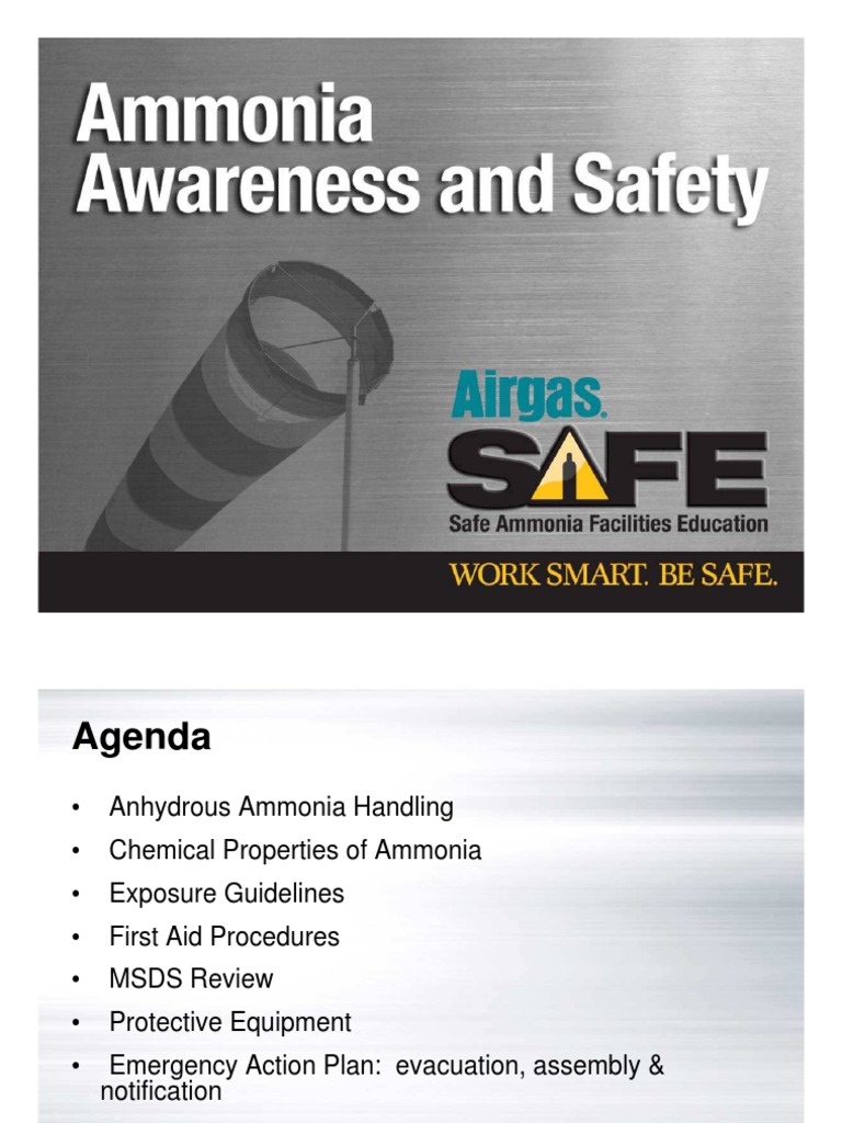 Saftey of Ammonia Handling PDF-libre | Ammonia | Personal Protective ...