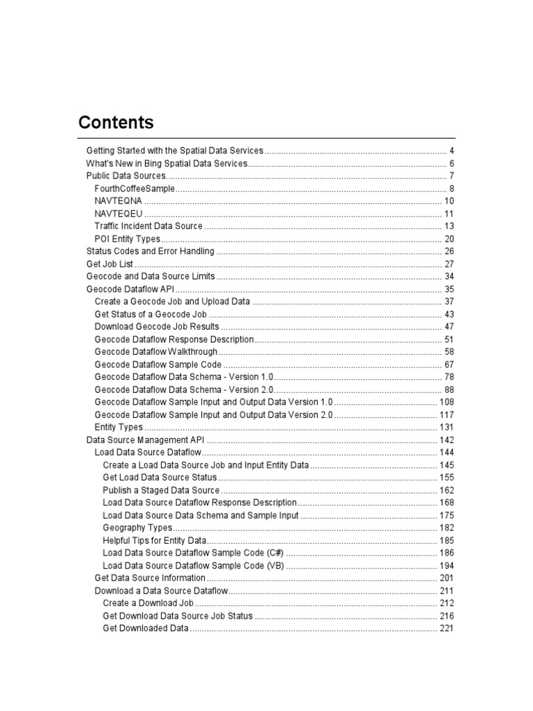 Bing Spatial Data Services | PDF | Databases | Application Programming ...