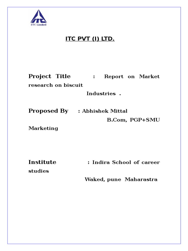 A Project Report On Itc | PDF | Brand | Retail