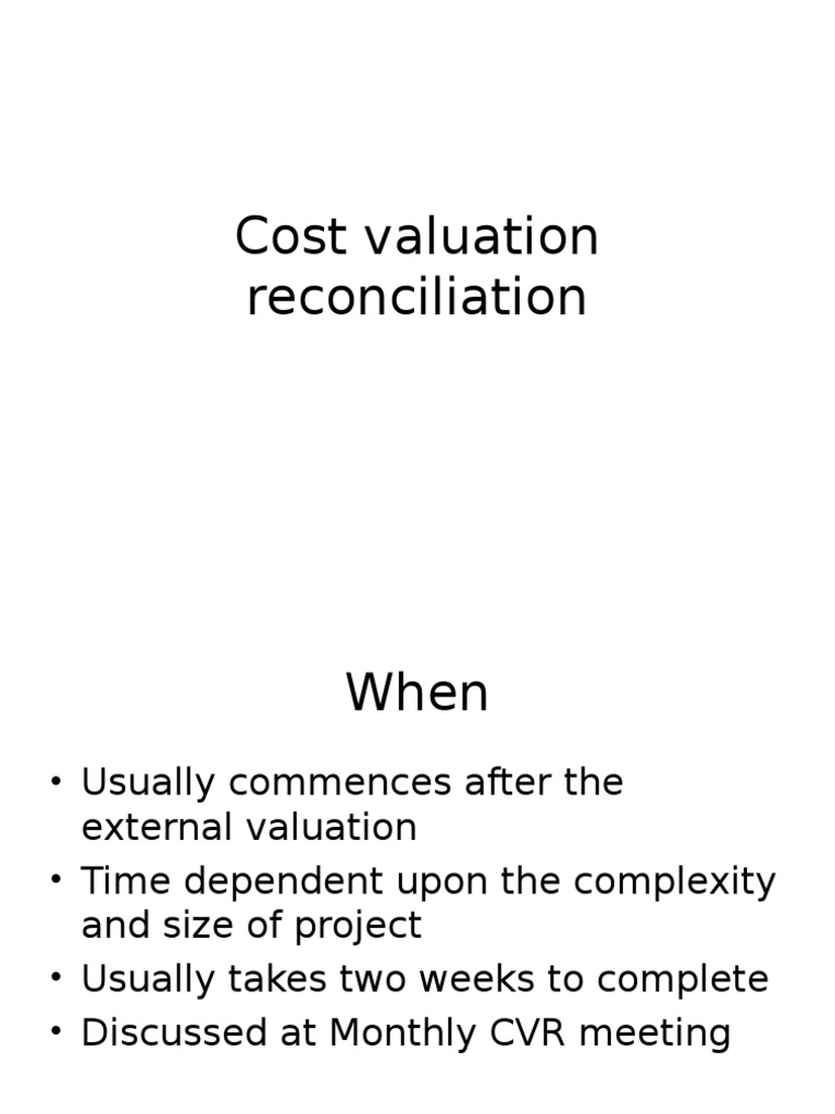 Cost Value Reconciliation | PDF | Valuation (Finance) | Business Economics
