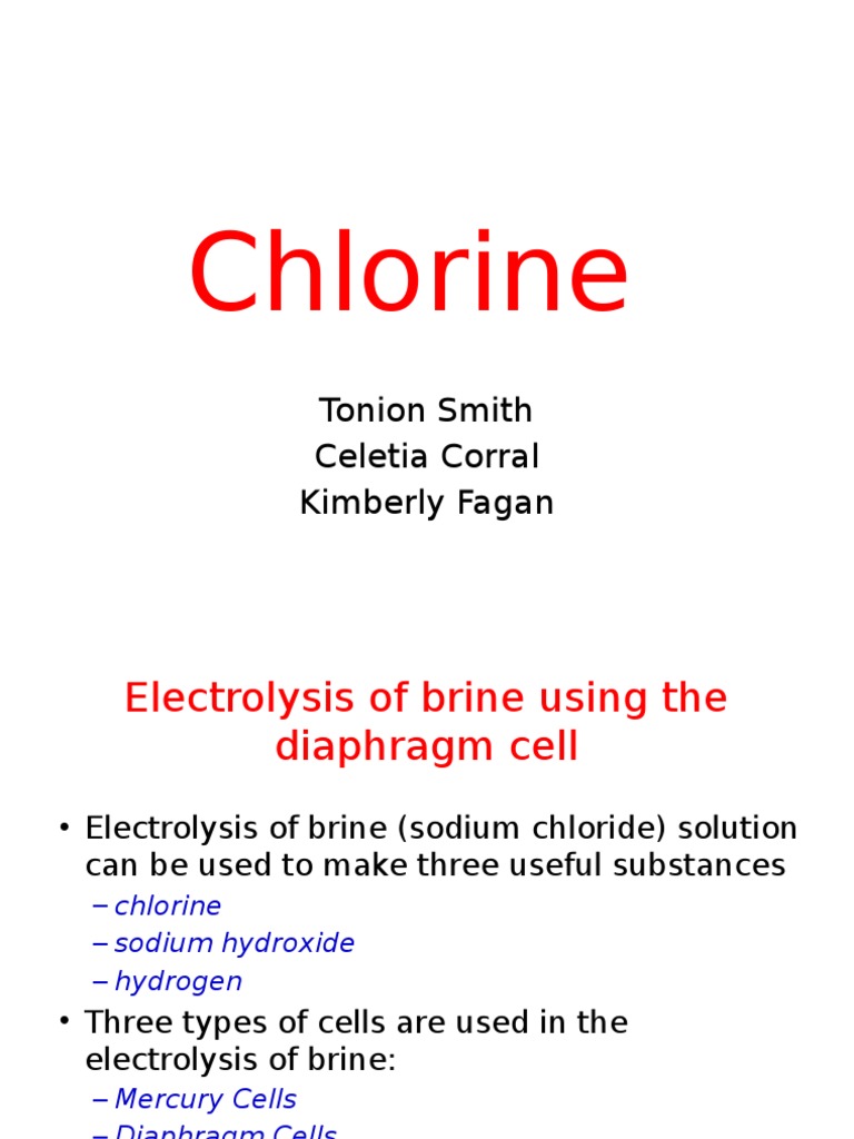 Chlorine Presentation | PDF | Chlorine | Sodium