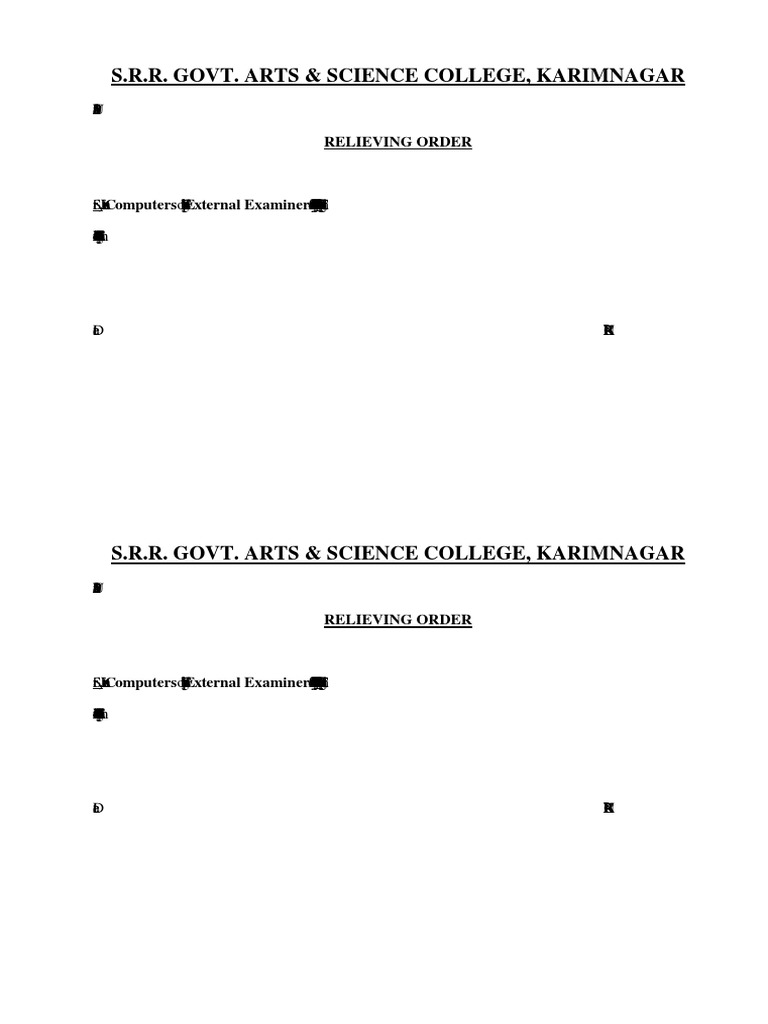 2015 UG Practical Exam Relieving Order | PDF | Teaching Methods & Materials