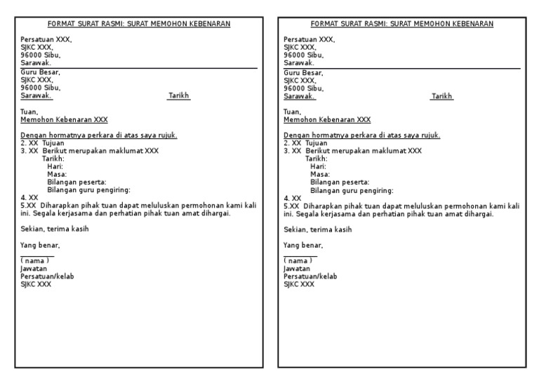 Format Surat Rasmi | PDF