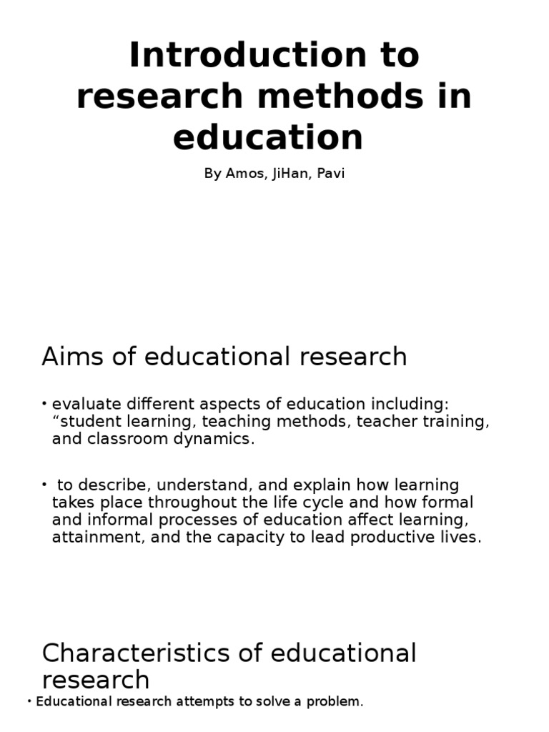 Educational Research Methods Overview | PDF