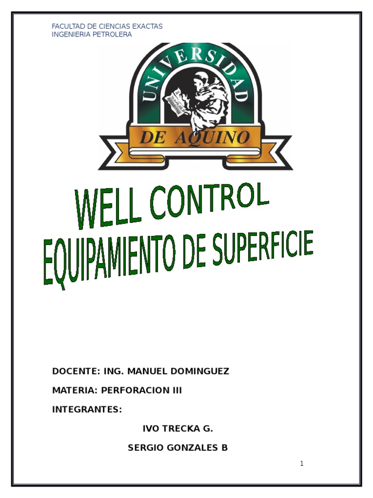 Informe de Well Control | PDF | Gases | Presión