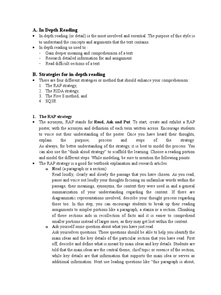 In Depth Reading MB Rizha | PDF | Reading Comprehension ...