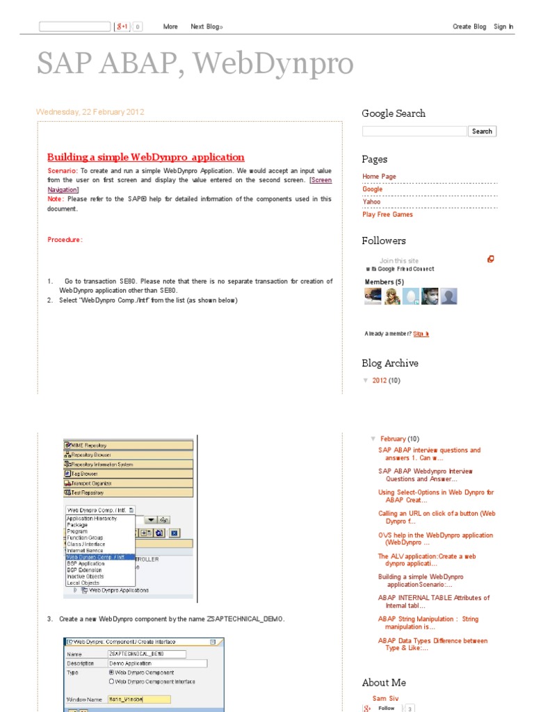 SAP ABAP, WebDynpro Simple Apps | PDF | World Wide Web | Internet & Web