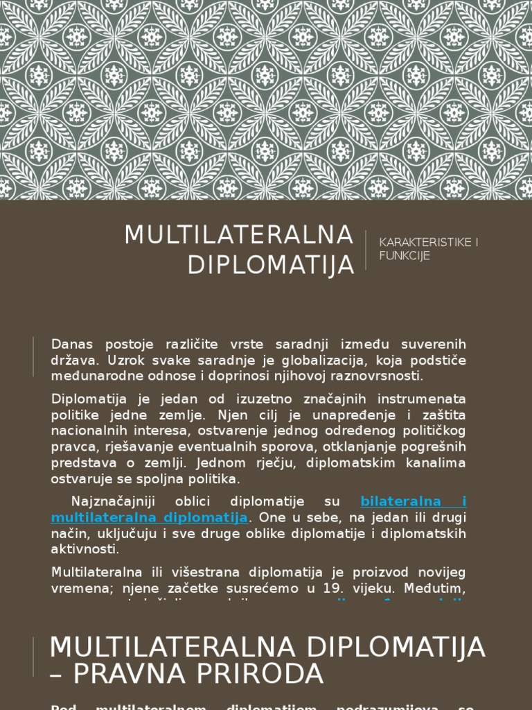 Multilateralna Diplomatija | PDF