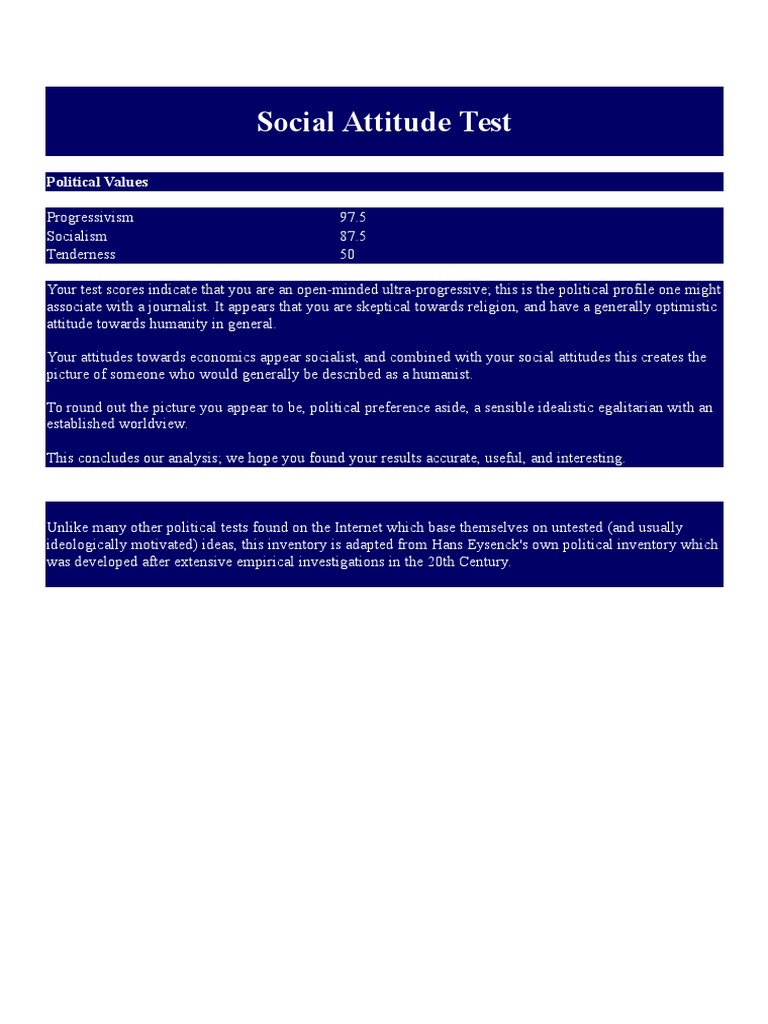 Social Attitude Test | PDF