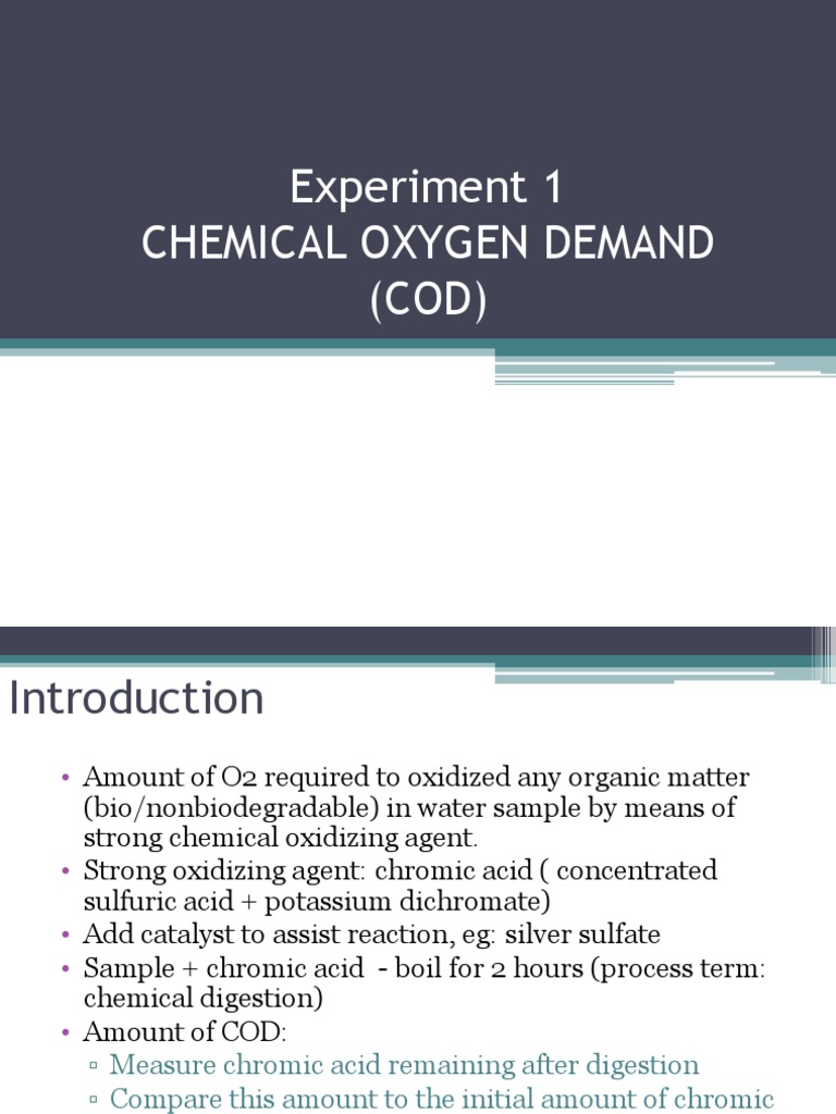 Chemical Oxygen Demand | PDF | Chemical Compounds | Physical Sciences