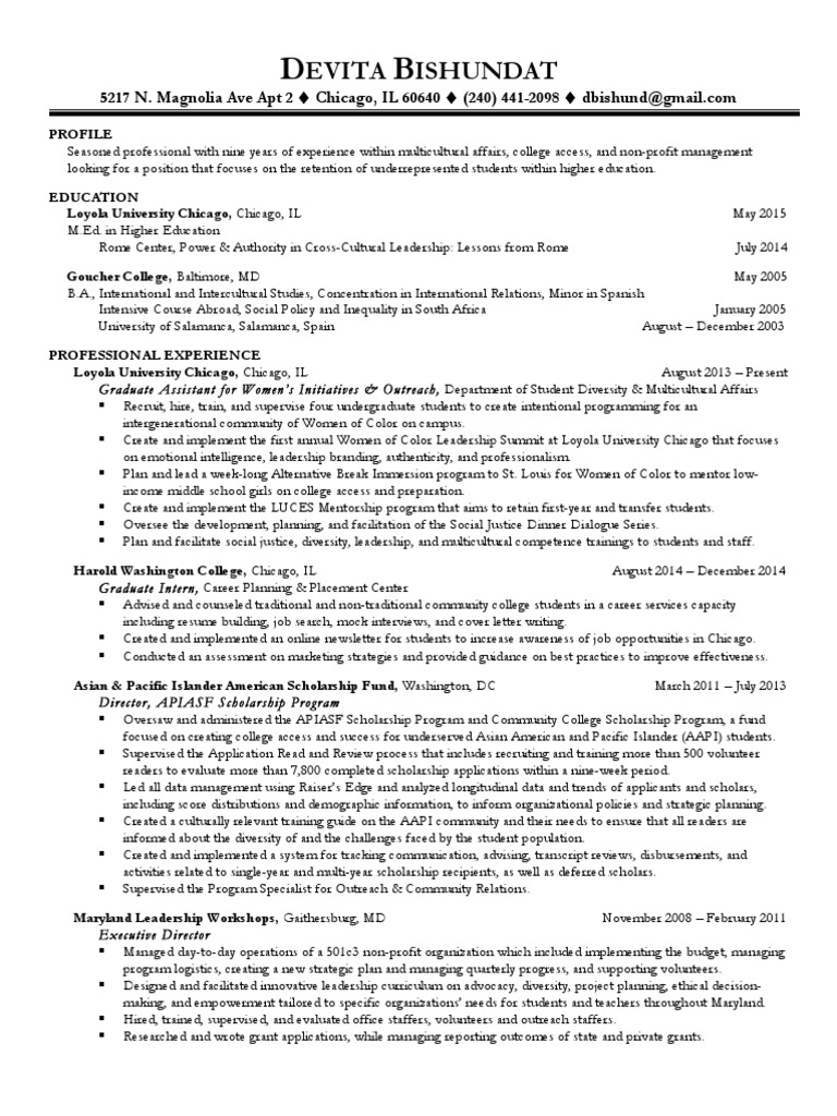 Devita Bishundat's Resume | PDF | Maryland | Strategic Planning