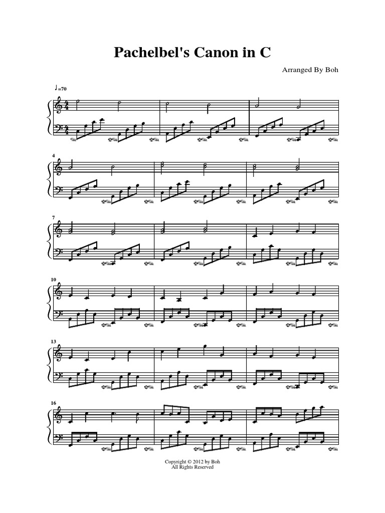 Canon in C | PDF | Pachelbel's Canon | Elements Of Music