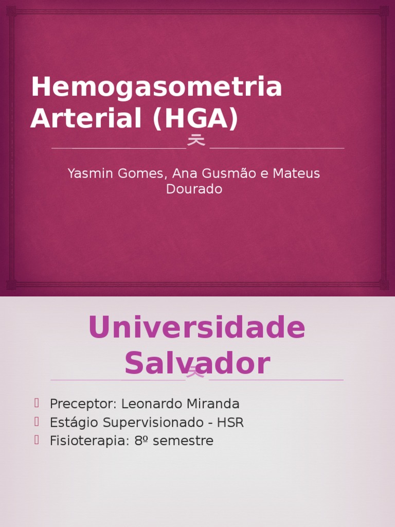 Hemogasometria Arterial (HGA) | PDF | Fisiologia | Especialidades médicas