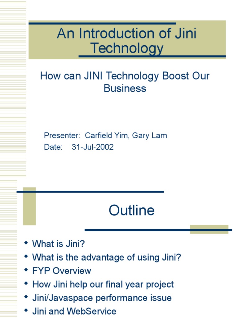 An Introduction to Jini Technology: How Jini Can Boost Our Business | PDF | Software Development ...