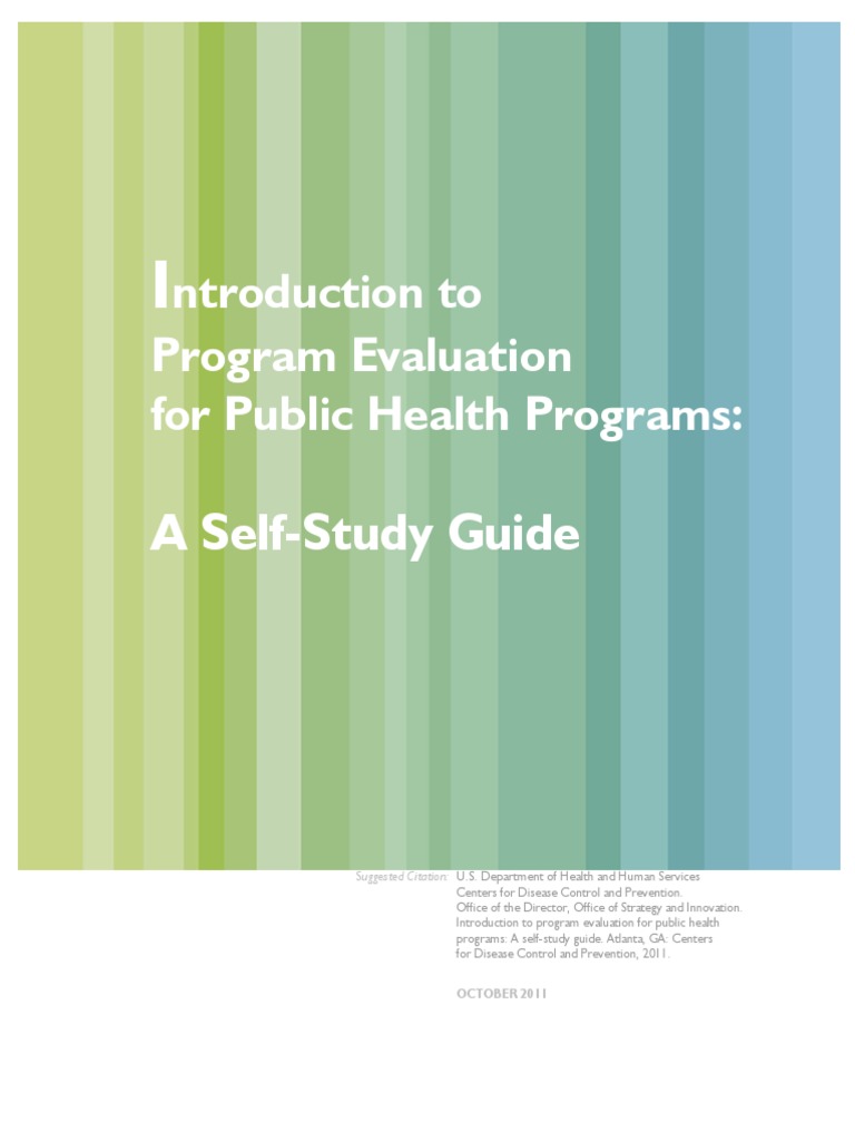 CDC Eval Manual | PDF | Program Evaluation | Evaluation