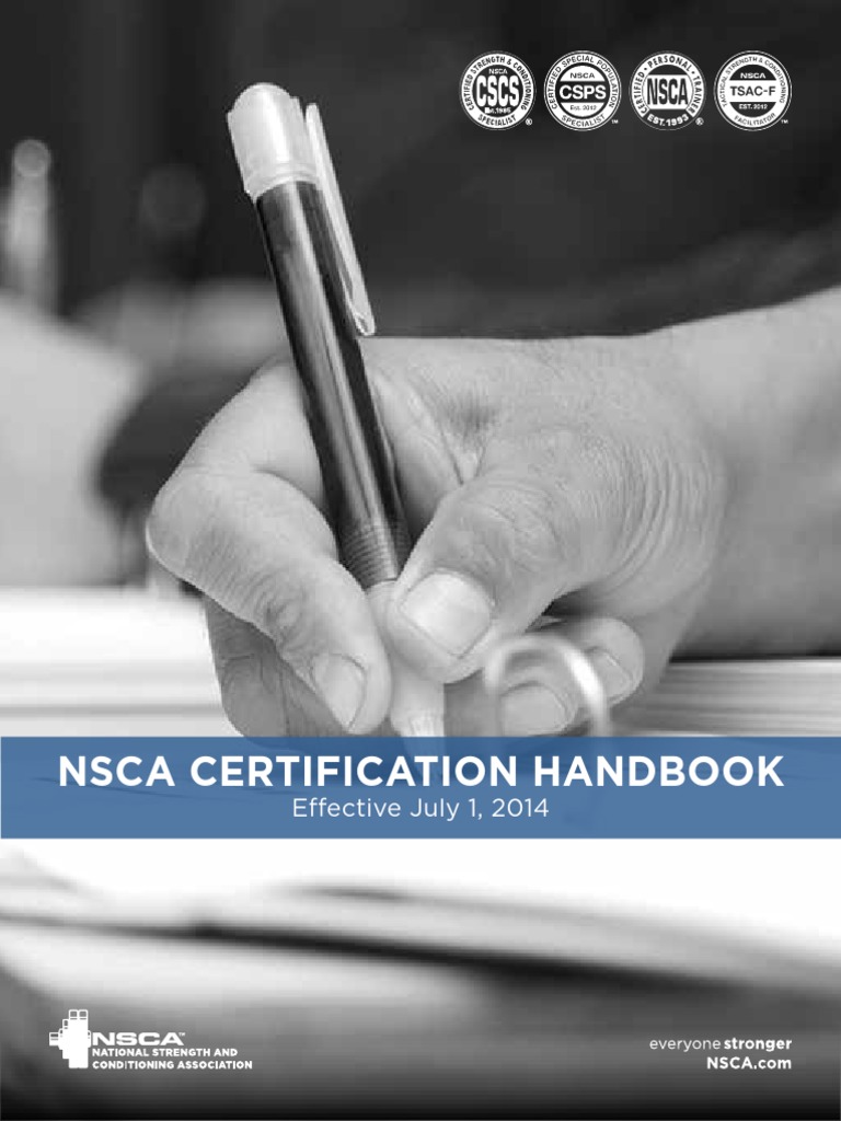 CSCS Exam Candidate Handbook | PDF | Personal Trainer | Professional ...