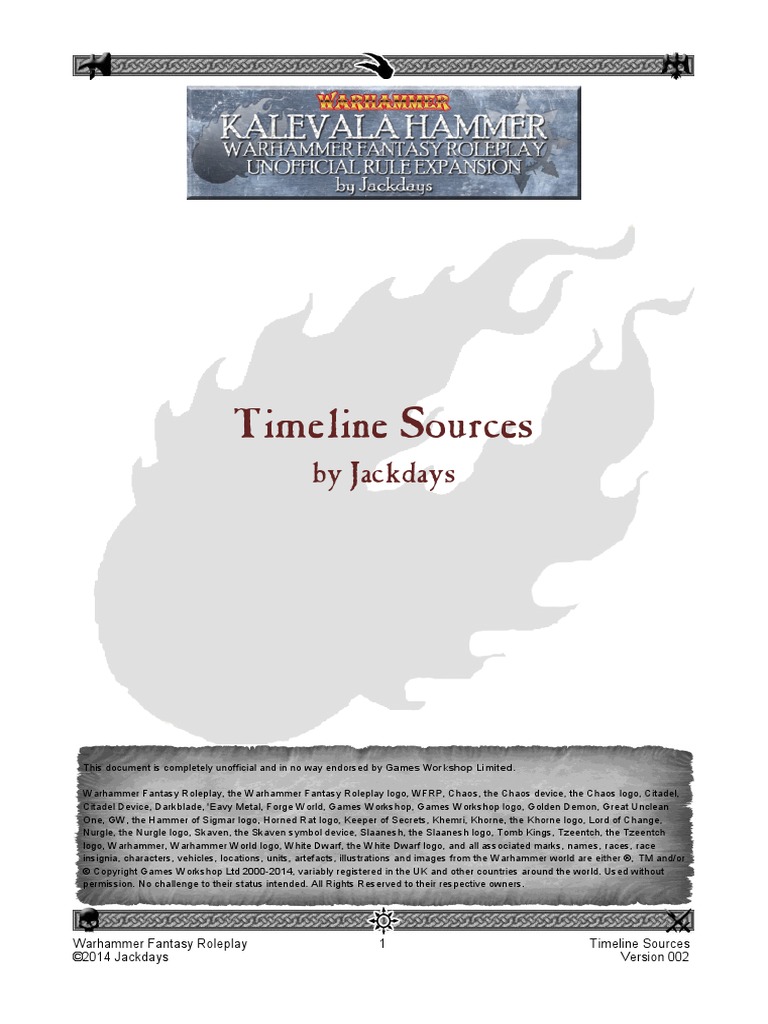 Warhammer Timeline Sources | PDF | Role Playing Games | Tabletop Games