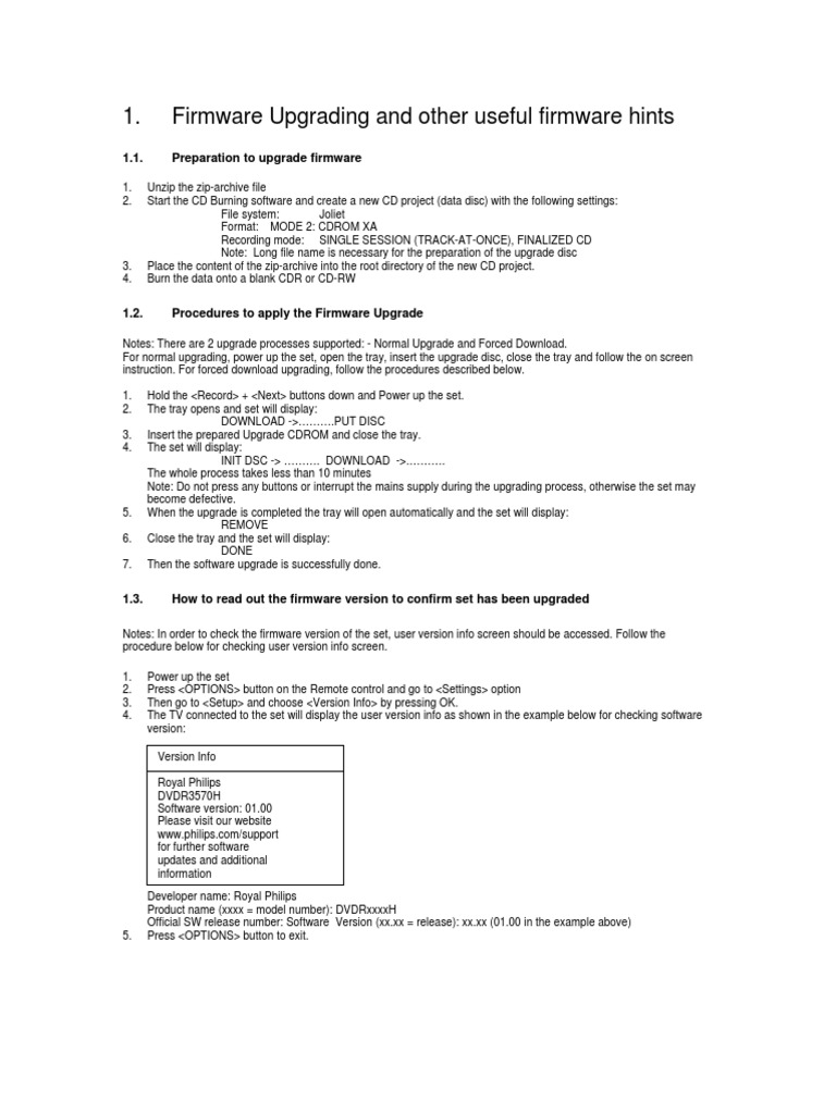 Firmware Upgrading, Alignment and Test Procedures v1.1 | PDF | Compact ...