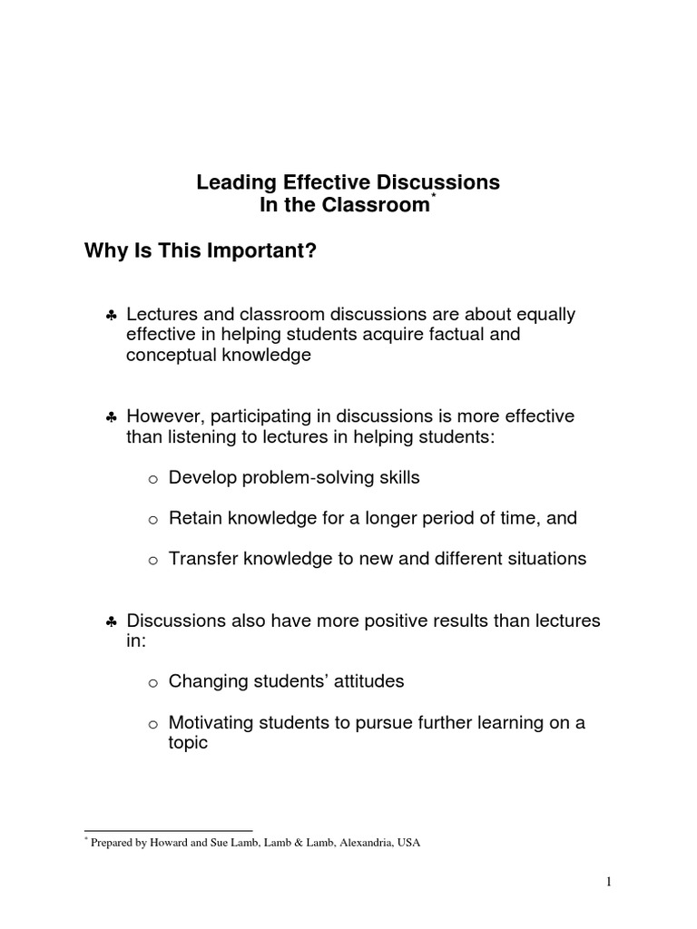 Leading Effective Discussions | PDF