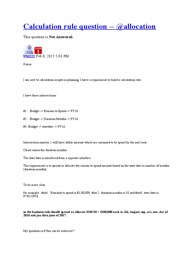 Calculation Rule Question | PDF | Areas Of Computer Science | Computing