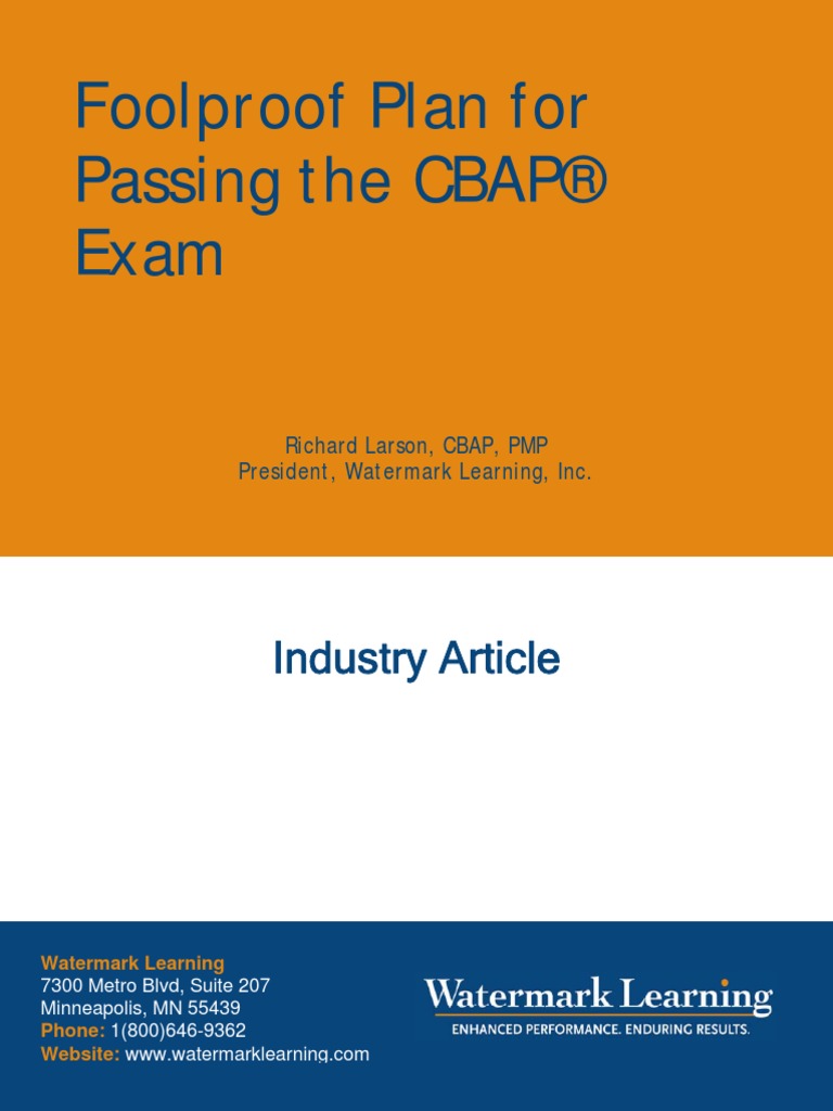 CBAP Certification Foolproof Plan | PDF | Professional Certification ...