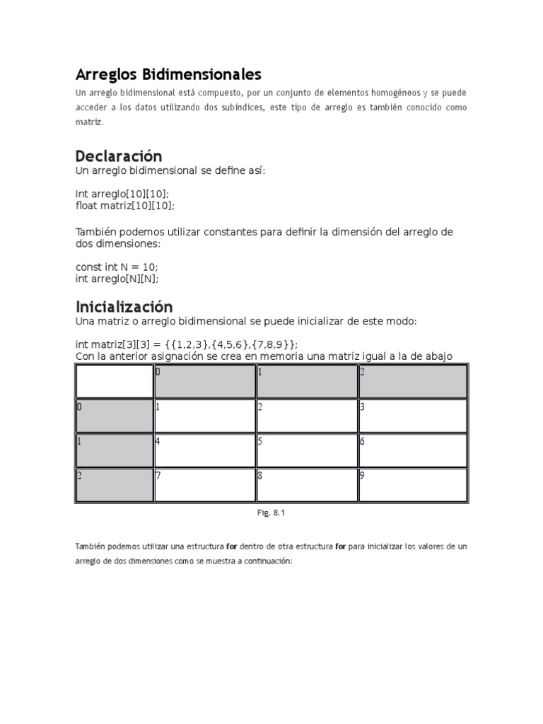 Arreglos Bidimensionales | PDF | Estructura de datos de matriz | C