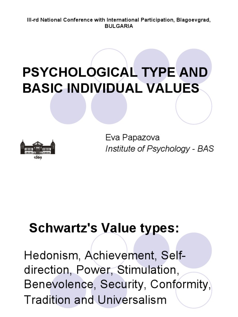 Psychological Type and Basic Individual Values | PDF | Science ...