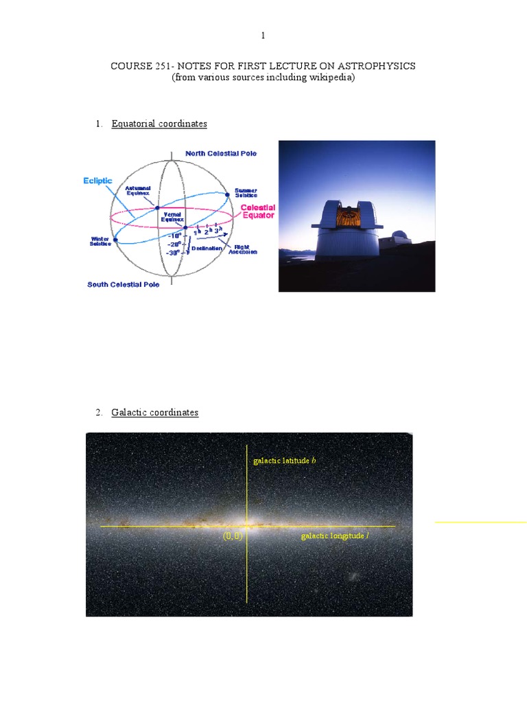 Astrophysics Lecture Notes Overview | PDF