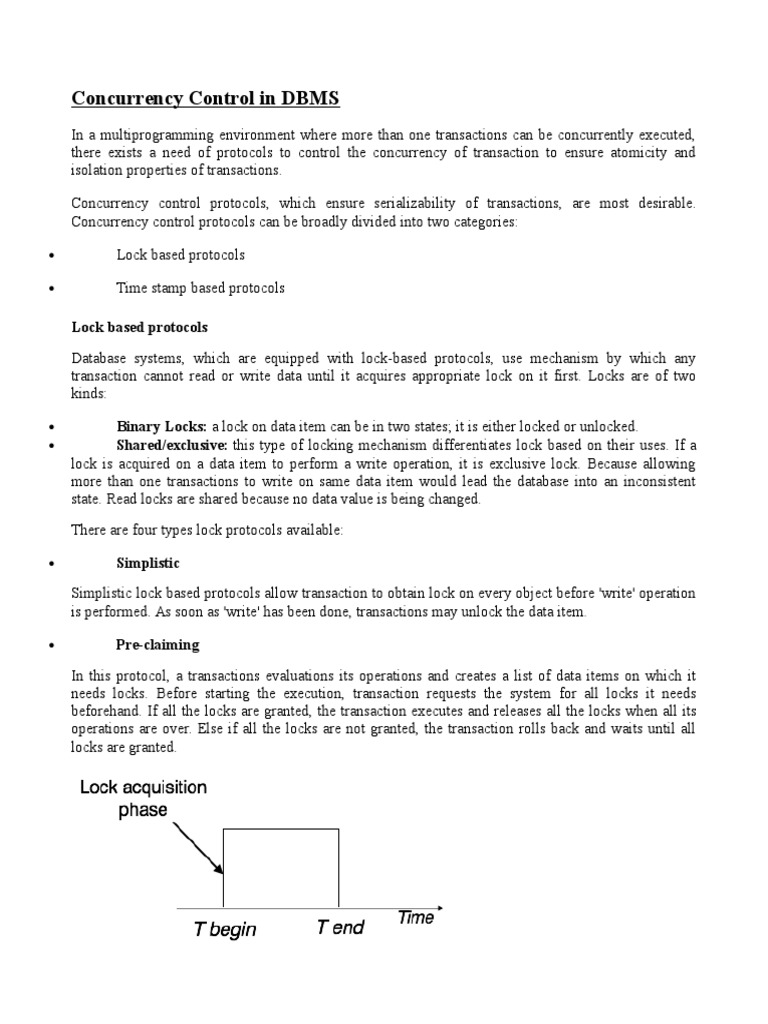 Notes On Concurrency Control Pdf Computer Data Synchronization