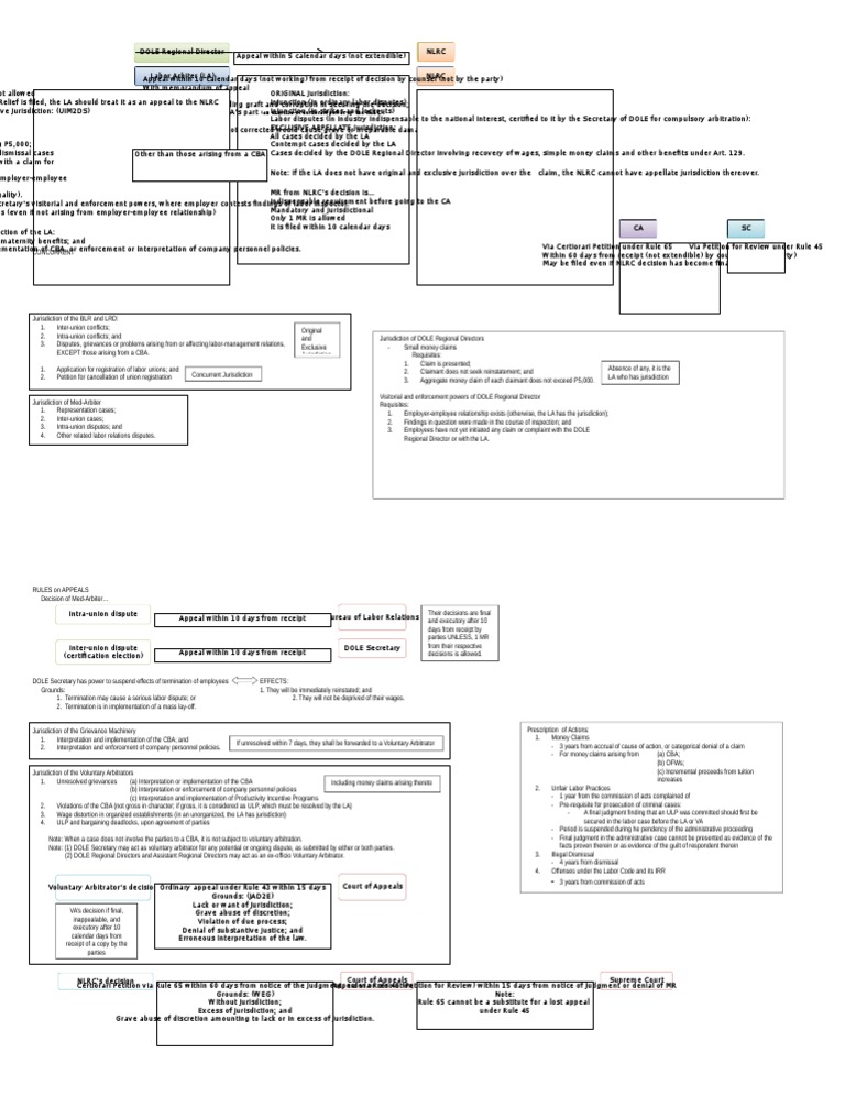 Jurisdictional Flowchart of Labor Cases in the Philippines | PDF ...