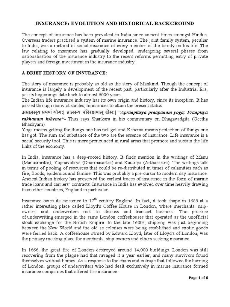 Evolution of Insurance in India | PDF | Insurance | Corporate Law