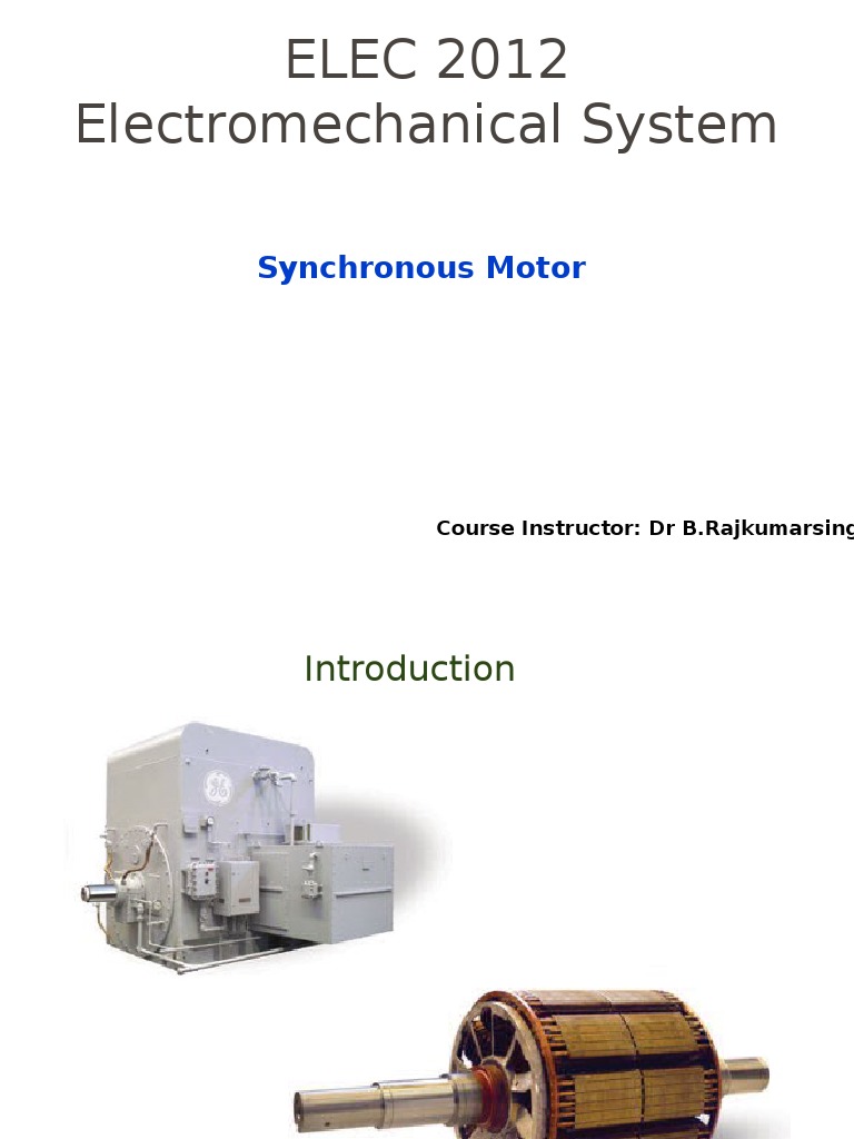 Synchronous Motor Operating Principles | PDF | Engines | Electricity
