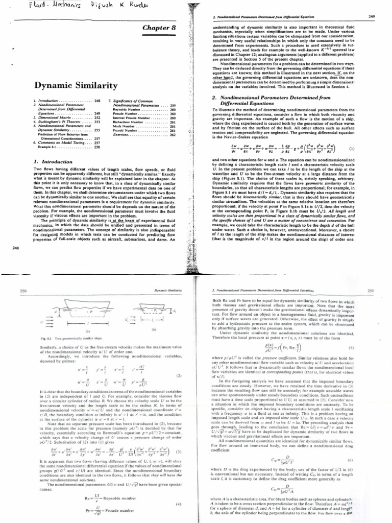 Dynamic Similarity in Fluid Mechanics | PDF | Fluid Dynamics | Reynolds ...