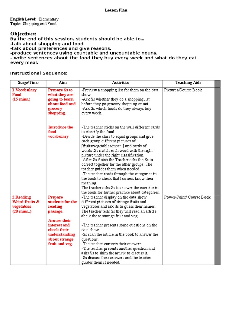 Lesson Plan | Lesson Plan | Vocabulary