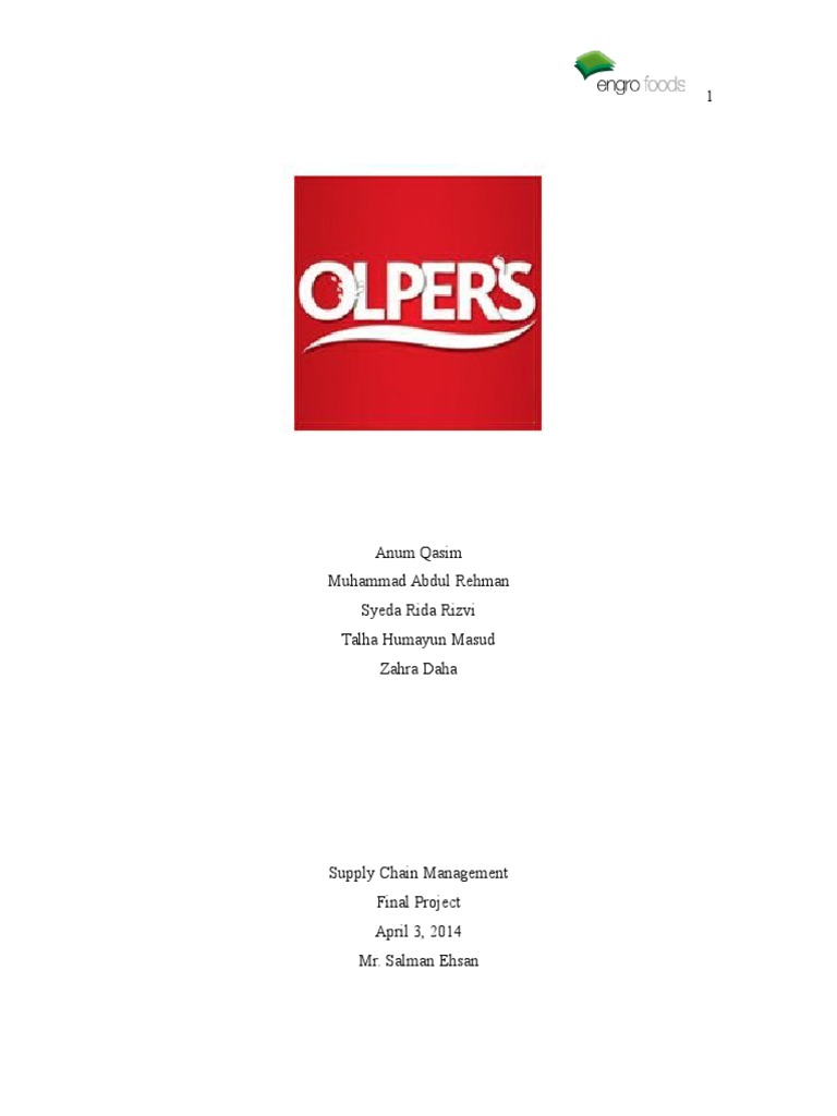 Olpers Final | PDF | Milk | Supply Chain