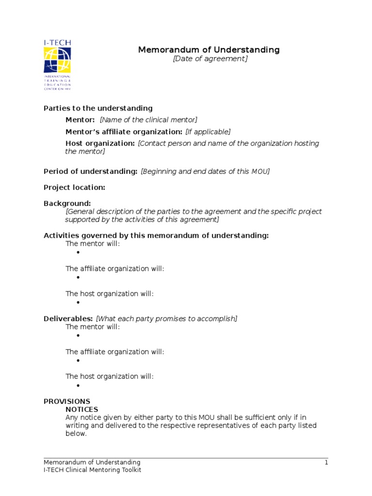 MOU Template | PDF | Mediation | Government
