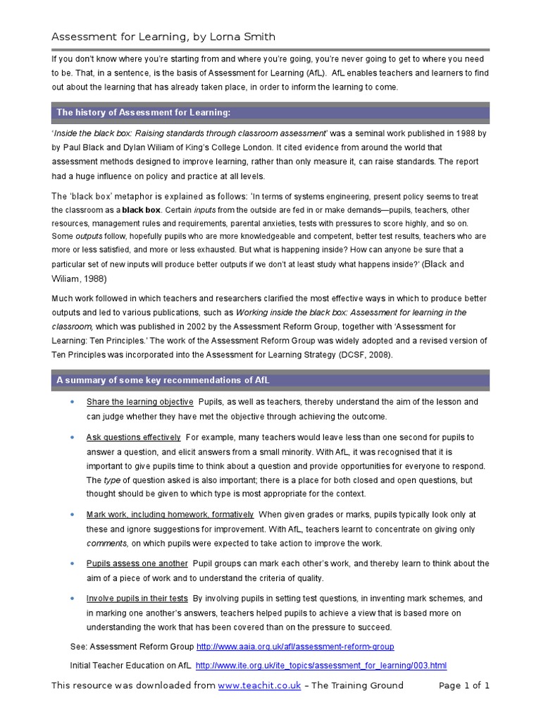 Assessment Learning | PDF | Educational Assessment | Educational Psychology