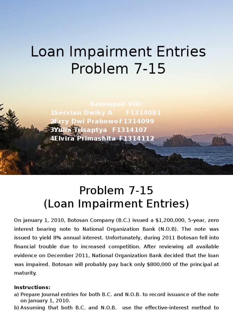 Loan Impairment Journal Entries Guide | PDF | Bad Debt | Loans